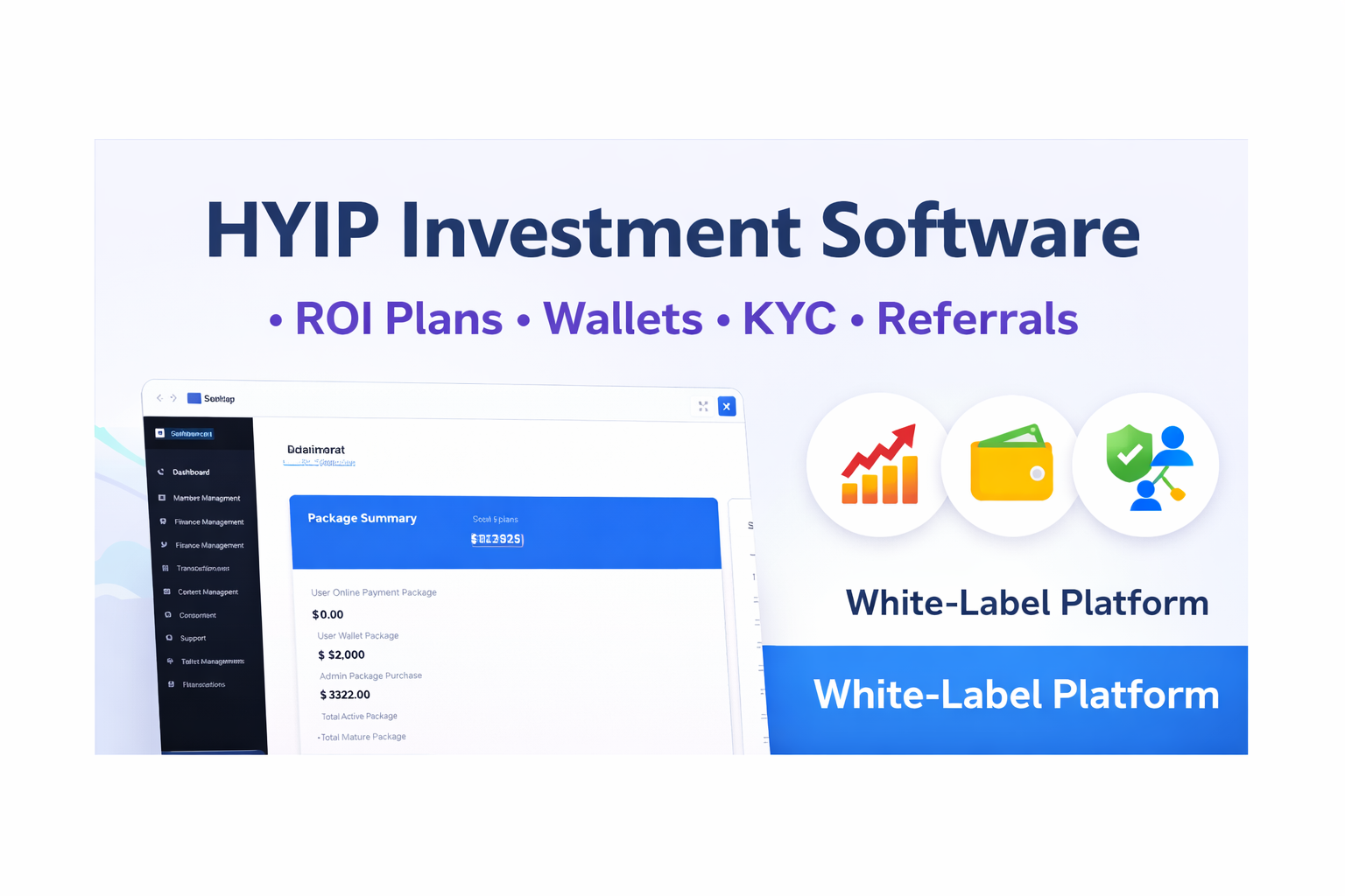 New HYIP Investment Software | ROI Plans, Wallets, KYC Referral